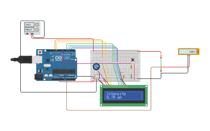 Circuit design LCD | Tinkercad