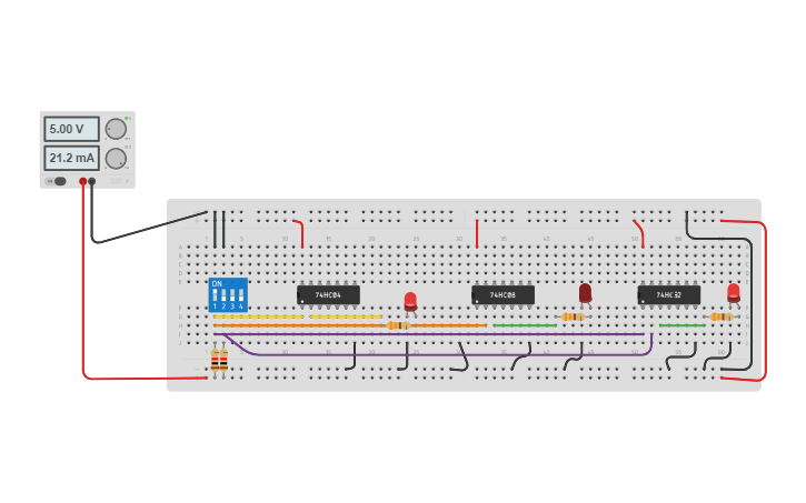 Circuit design Compuertas - Tinkercad