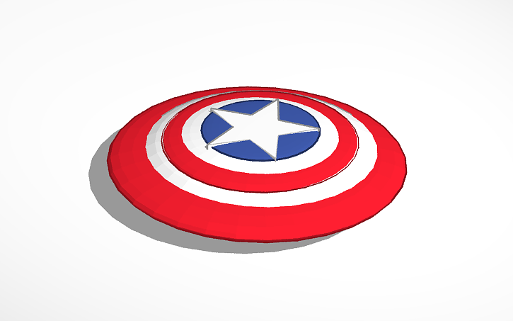 3D design Captain America Shield - Tinkercad