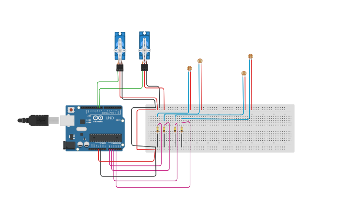 Circuit design DUAL AXIS SOLAR TRACKER - Tinkercad