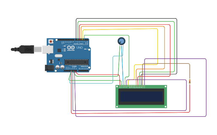 Circuit design LCD Interface - Tinkercad