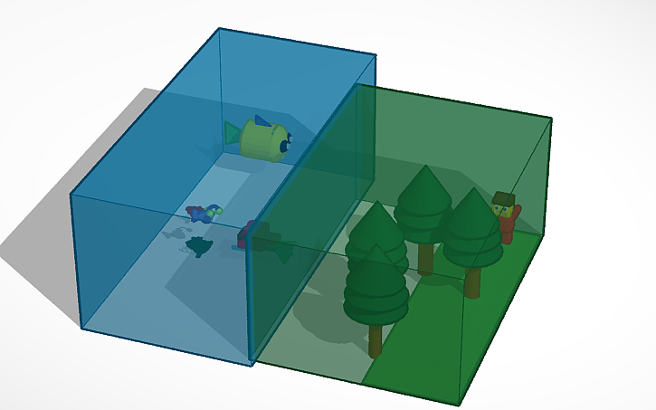 3D design forest biome & ocean biome - Tinkercad