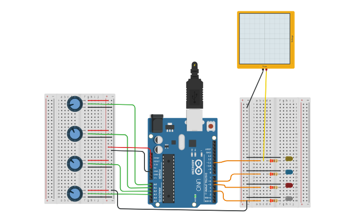 Circuit design embedded KNN - Tinkercad