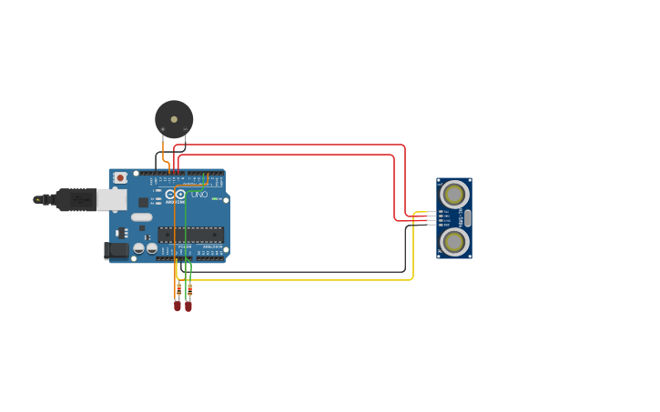 Circuit Design Sonar And Piezo Tinkercad