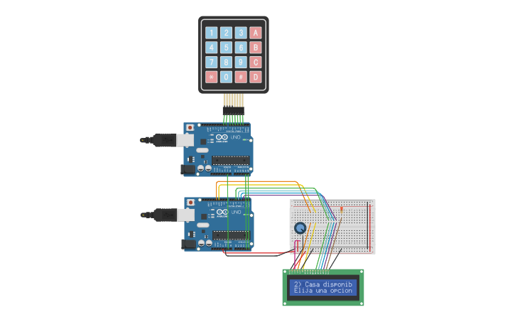 Circuit design LCD (I2C) examen - Tinkercad