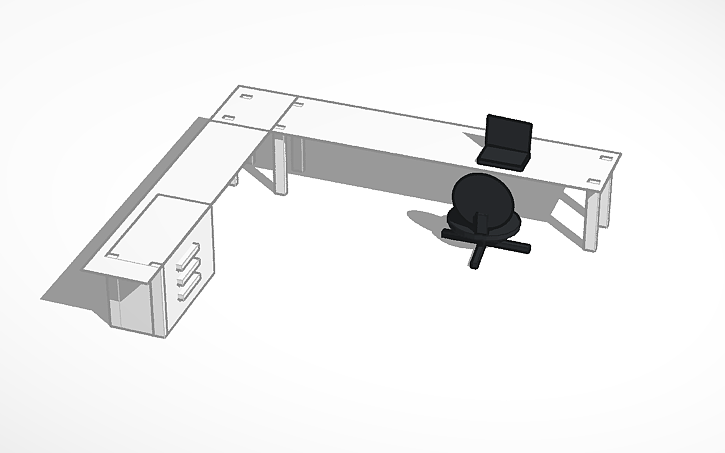 3D design Corner Desk - Tinkercad