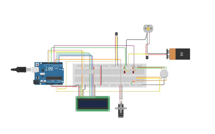 Circuit design Climate control setup - Tinkercad