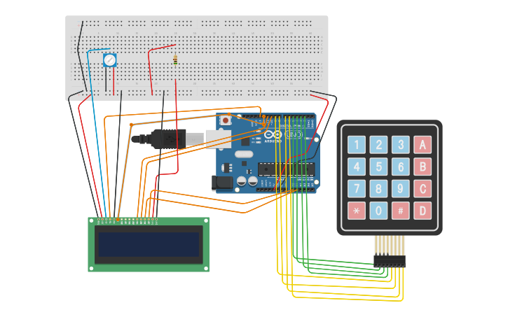 Circuit design key pad - Tinkercad