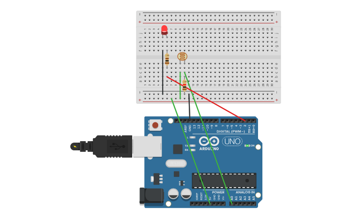 Circuit design Lighting Bulb Using Photo Resistor - Tinkercad