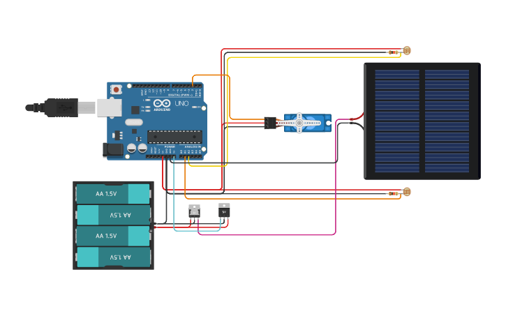 Circuit design sun scaner - Tinkercad