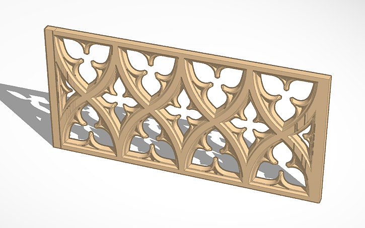 3D design Gothic Flamboyant Panel - Tinkercad