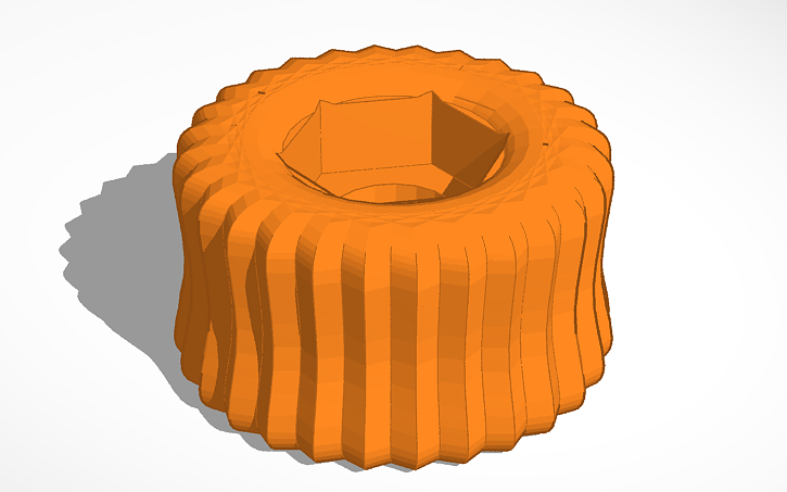 3D design 5/16 screw head knurled knob - Tinkercad