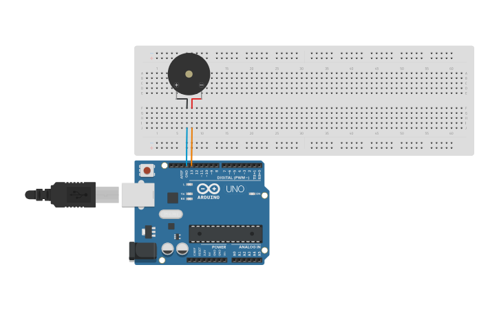 Circuit design ACTIVE BUZZER - Tinkercad