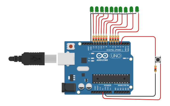 Circuit design Copy of Coding lab1 - Tinkercad