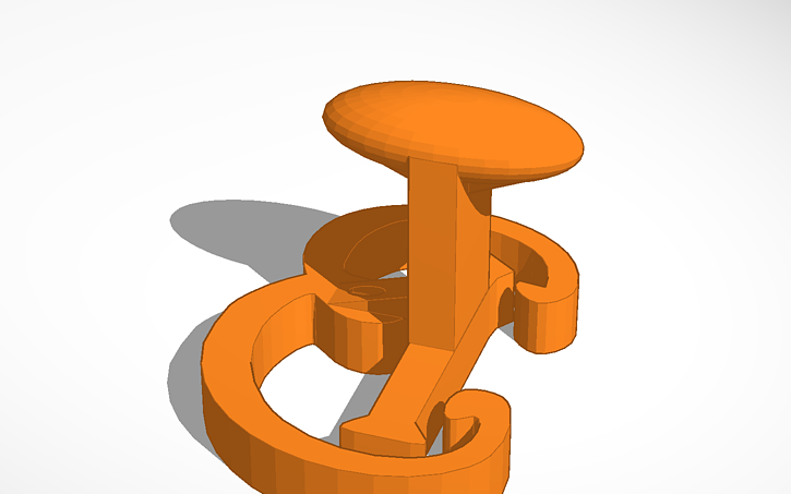 3D design B cufflink - Tinkercad