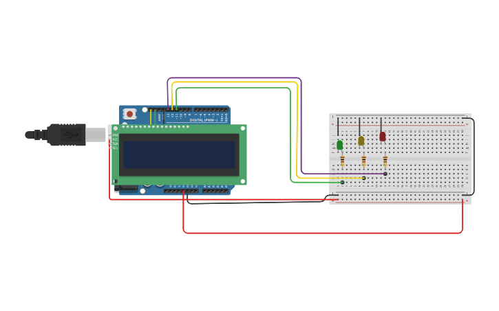 Circuit Design Traffic Light System Auto Tinkercad