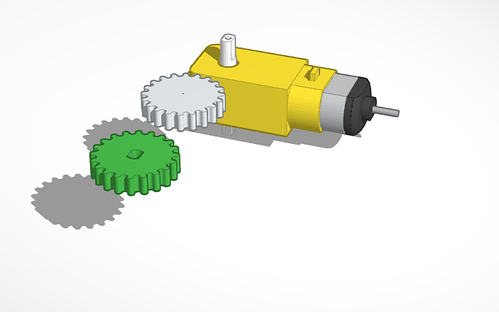 3D design yellow motor gear attachment - Tinkercad