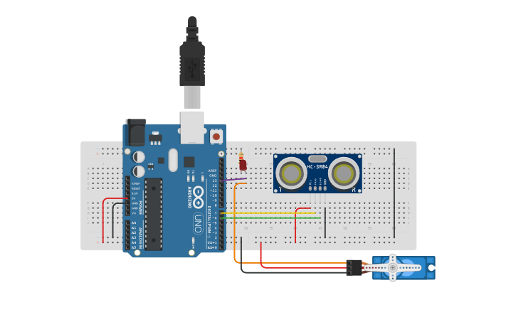 Circuit design Parcial II - Radar - Tinkercad