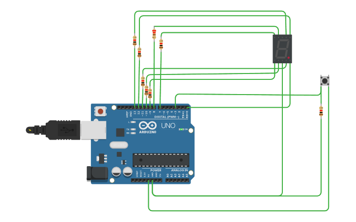 Circuit Design Digital Dice Tinkercad