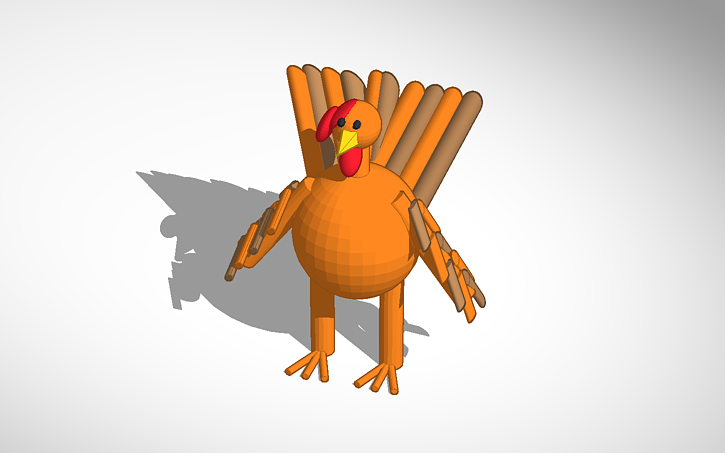3D design HAPPY THANKSGIVING! ITS A TURKEY!#thanksgiving - Tinkercad