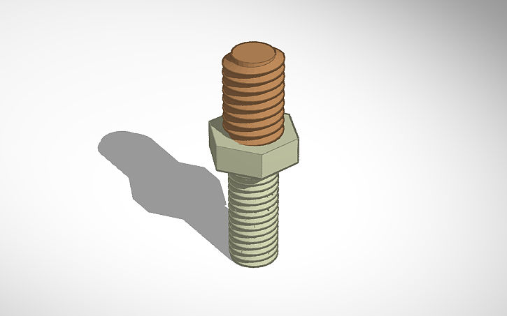 3D design M8 - 3/8 thread - Tinkercad