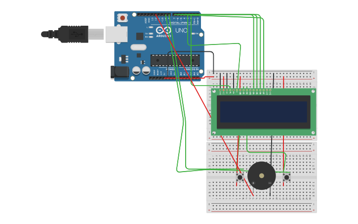 Circuit design Reaction time game - Tinkercad