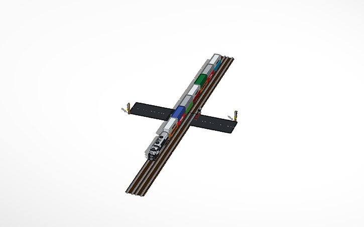 3D design Train Crossing - Tinkercad