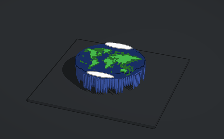 3D design flat earth - Tinkercad