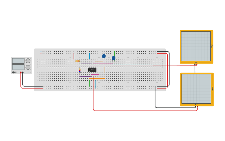 Circuit design astable multivibrator | Tinkercad
