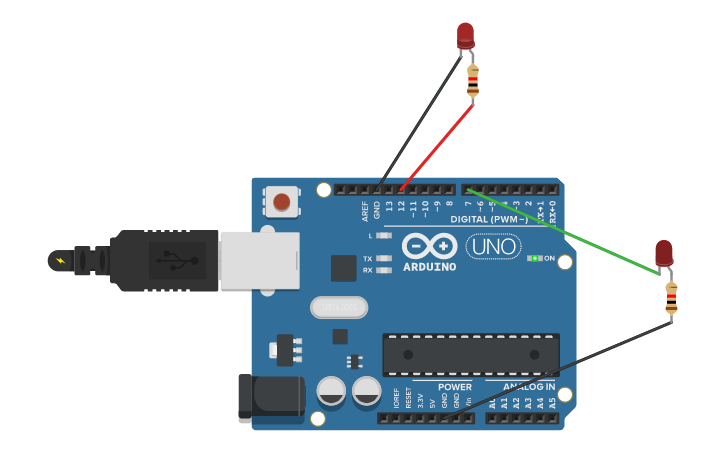 Circuit design Arduino LED | Tinkercad