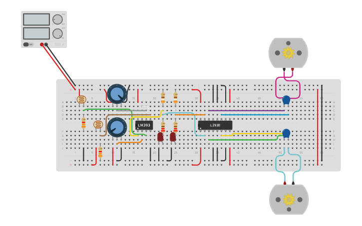 Circuit design Light Follower | Tinkercad