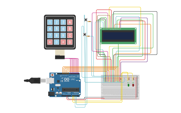 Circuit design SMART ATTENDANCE SYSTEM - Tinkercad