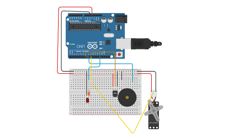 Circuit design TMP35-Serial | Tinkercad