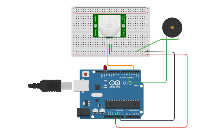 Circuit design simple reflex | Tinkercad