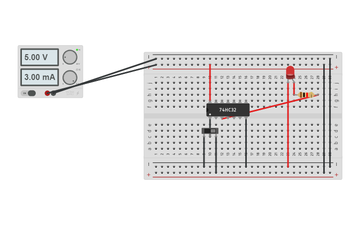 Circuit design OR gate - Tinkercad