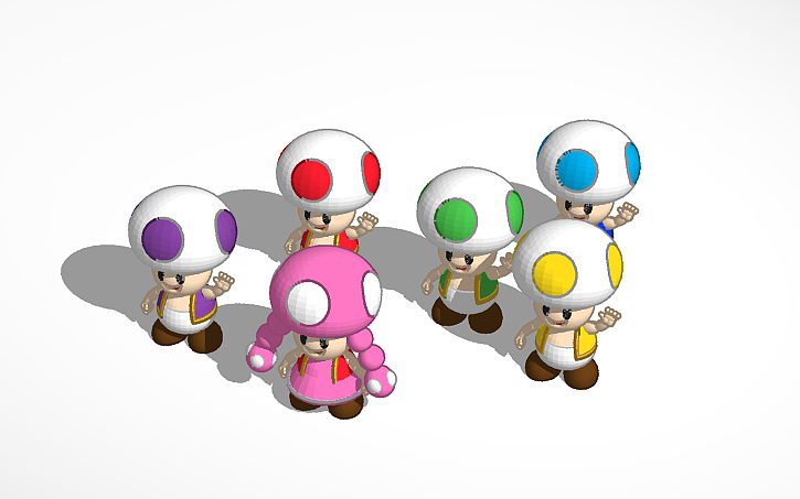 3D design The toads and Toadette - Tinkercad