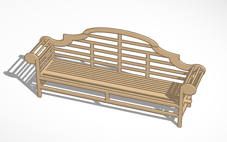 3D design Lutyens bench - Tinkercad
