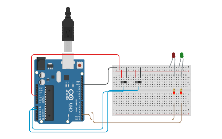 Circuit design Latch D con Arduino - Tinkercad