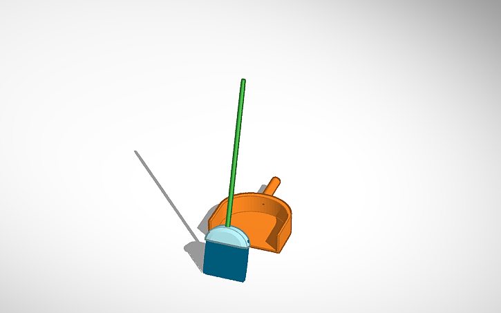 3D design Broom and dustpan - Tinkercad