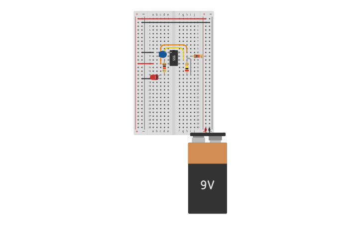 Circuit design 555 Timer Astable Mode - Tinkercad