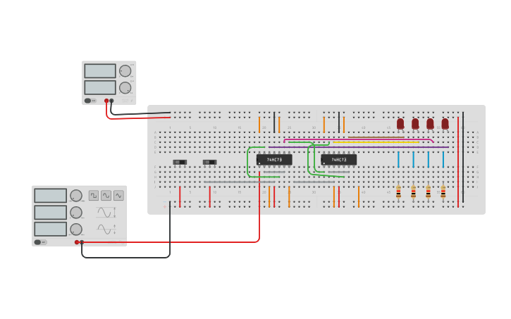 Circuit design ASYNCHRONOUS DOWN COUNTER - Tinkercad