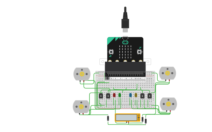 Circuit design Fabrica de Chocolates/C.Chaves/Python. - Tinkercad