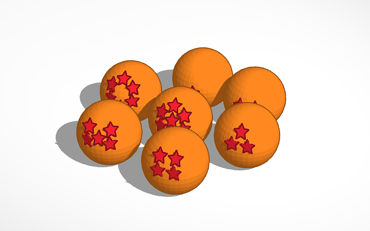 3D design the 7 Dragon Balls - Tinkercad