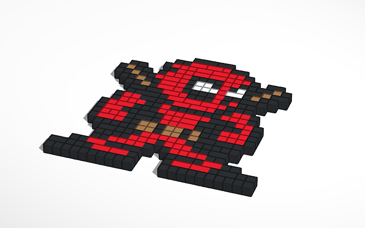 3D design pixel deadpool - Tinkercad