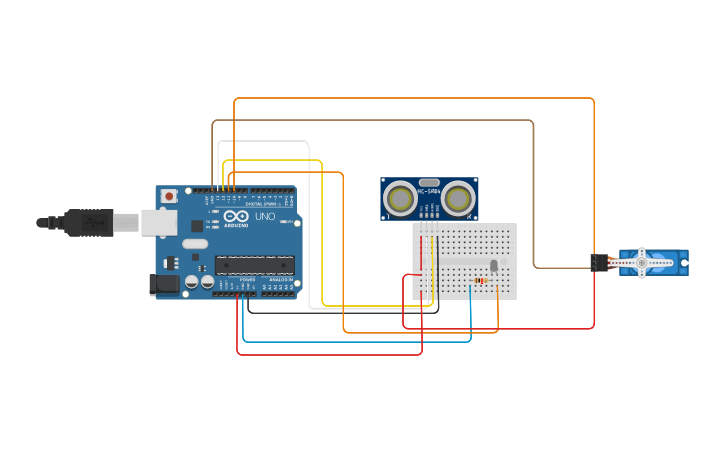 Circuit Design Ultrasonic Tinkercad