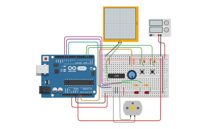 Circuit Design Motor Control Tinkercad