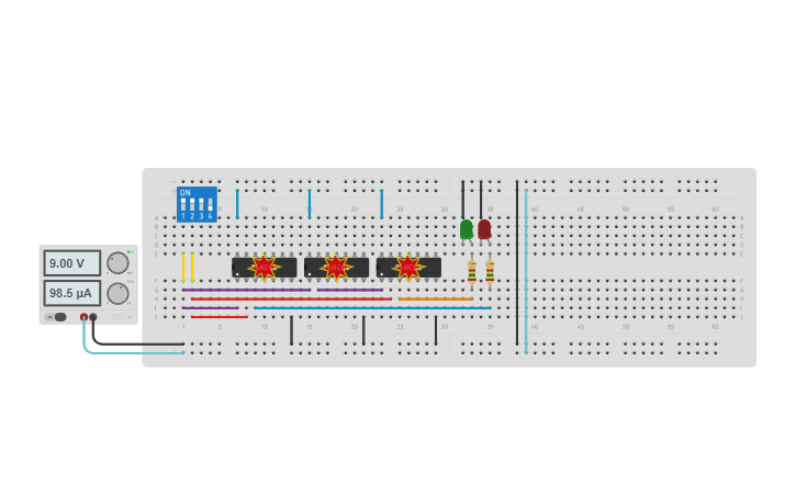 Circuit Design Half Subtractor Tinkercad