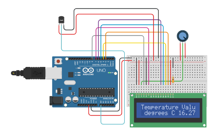 Circuit Design Temperature Tinkercad