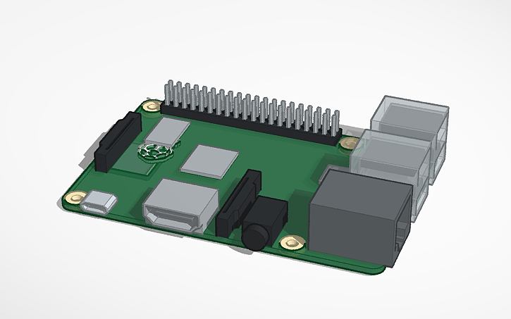 3D design Raspberry Pi 3B+ - Tinkercad