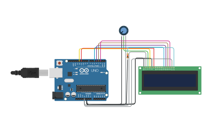 Circuit design SIMULASI LCD - Tinkercad Circuit design SIMULASI LCD - Tinkercad
